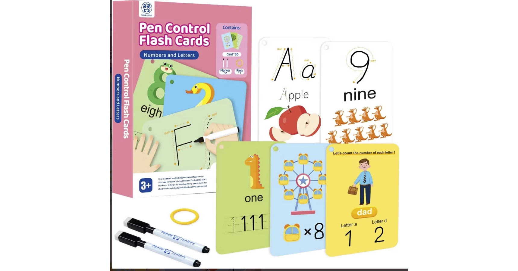 Vonalvezető - Számok és betűk (Pen Control Flash Cards - Numbers and ...