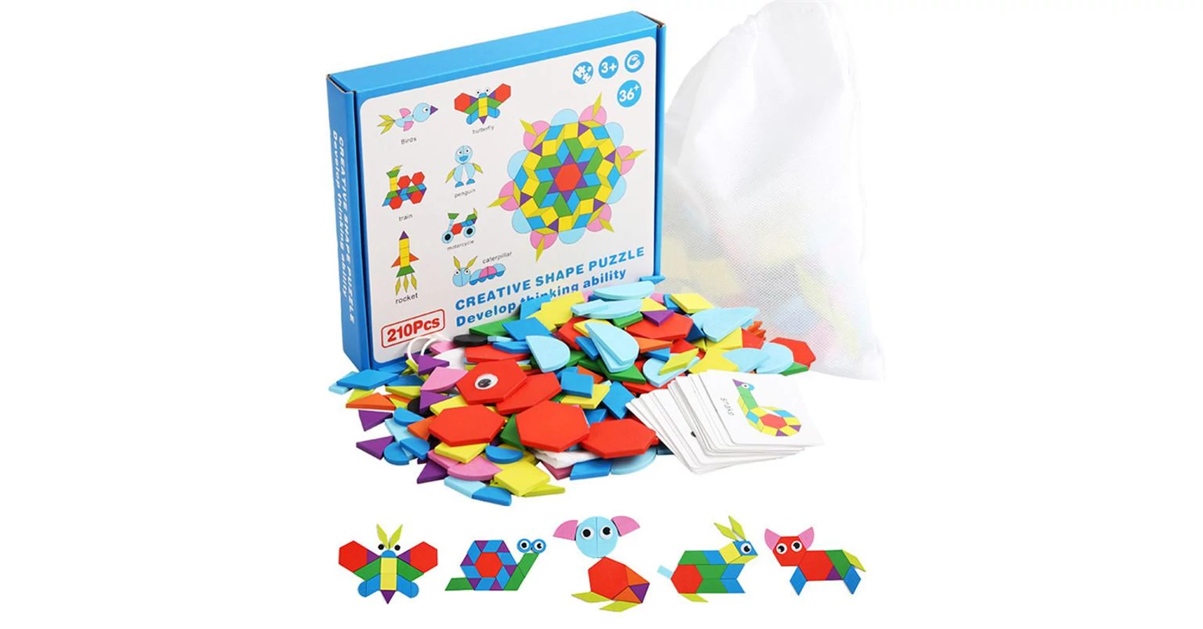 Kreatív fejlesztőjátékok - Mintakövető játékok - Creativ shape puzzle ...